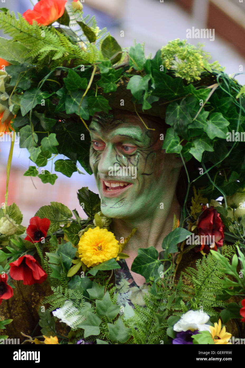 Green Man Greenman Green Man Festival Pilton Street North Devon Stock ...
