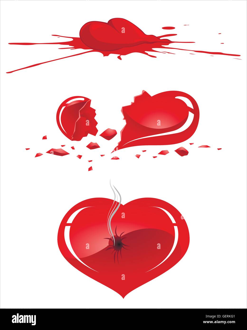 Broken heart symbol breaking fracture hi-res stock photography and ...