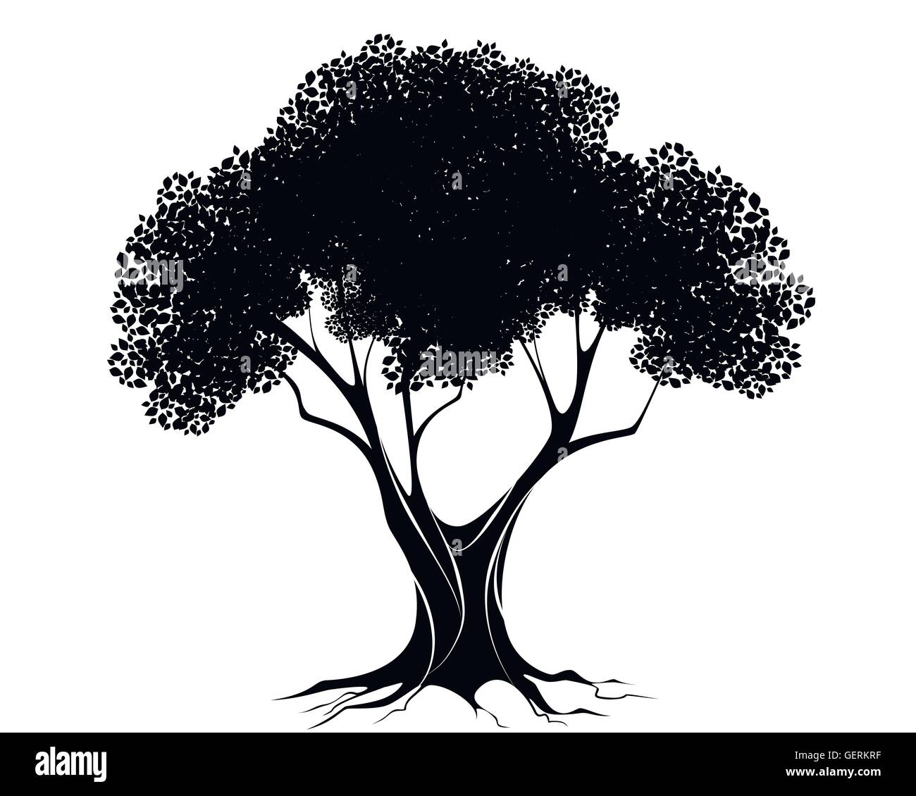 Vector illustration of a black tree silhouette Stock Vector Image & Art ...