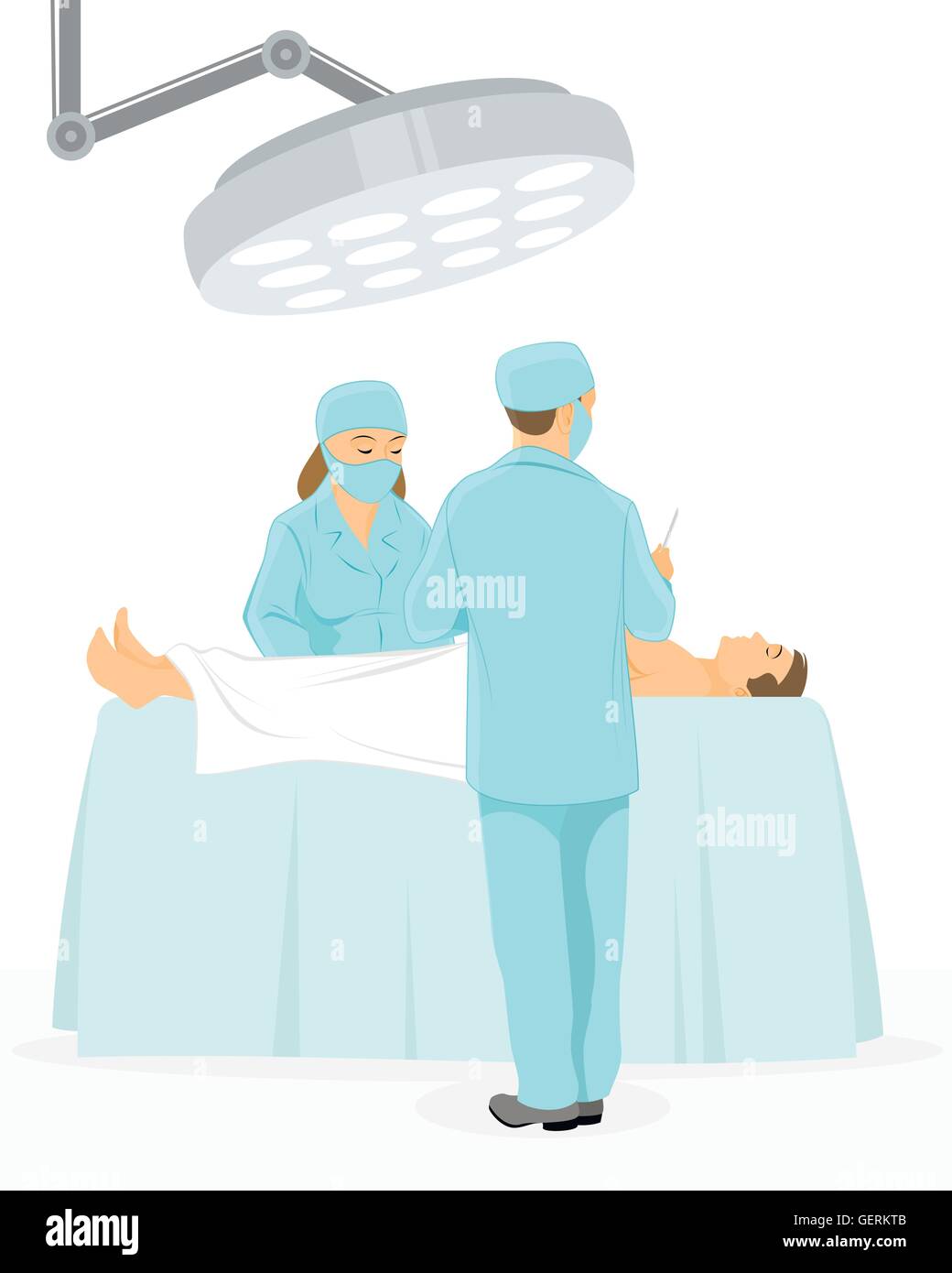 Vector illustration of a patient on operating table Stock Vector Image ...