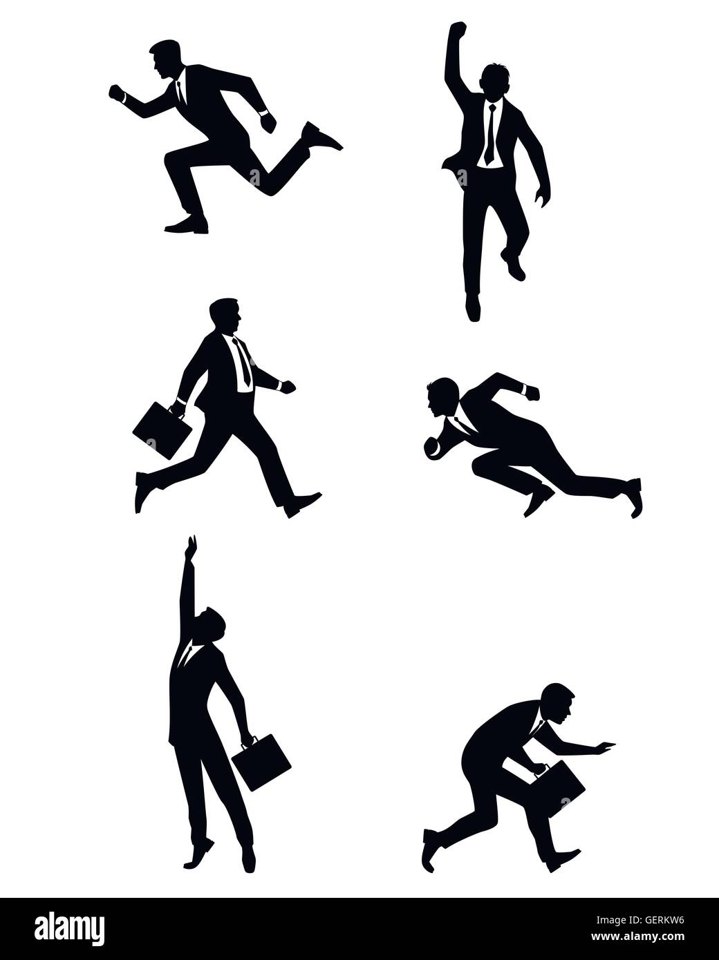 Man In Suit Running Silhouette