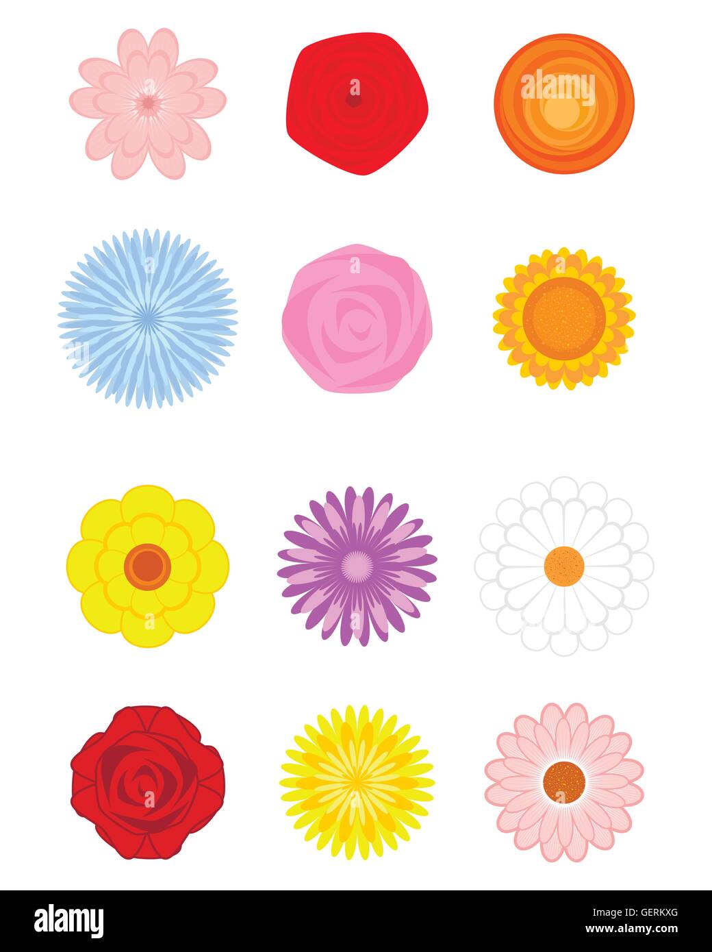 Vector illustration of a floral shapes set Stock Vector Image & Art - Alamy