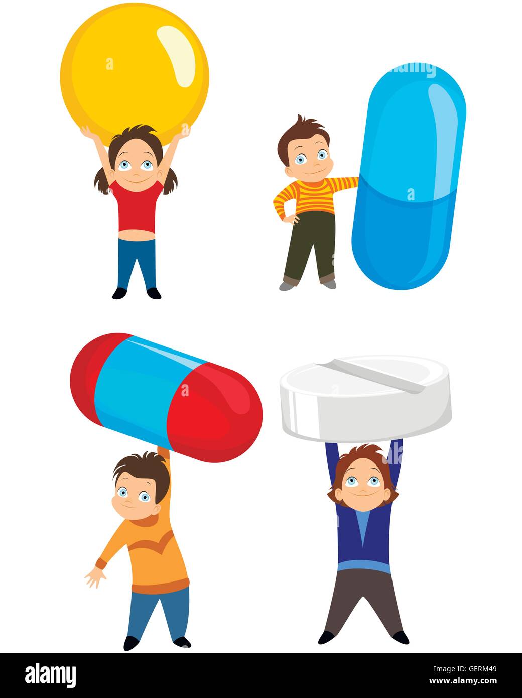 Vector illustration of a children with tablets Stock Vector Image & Art ...