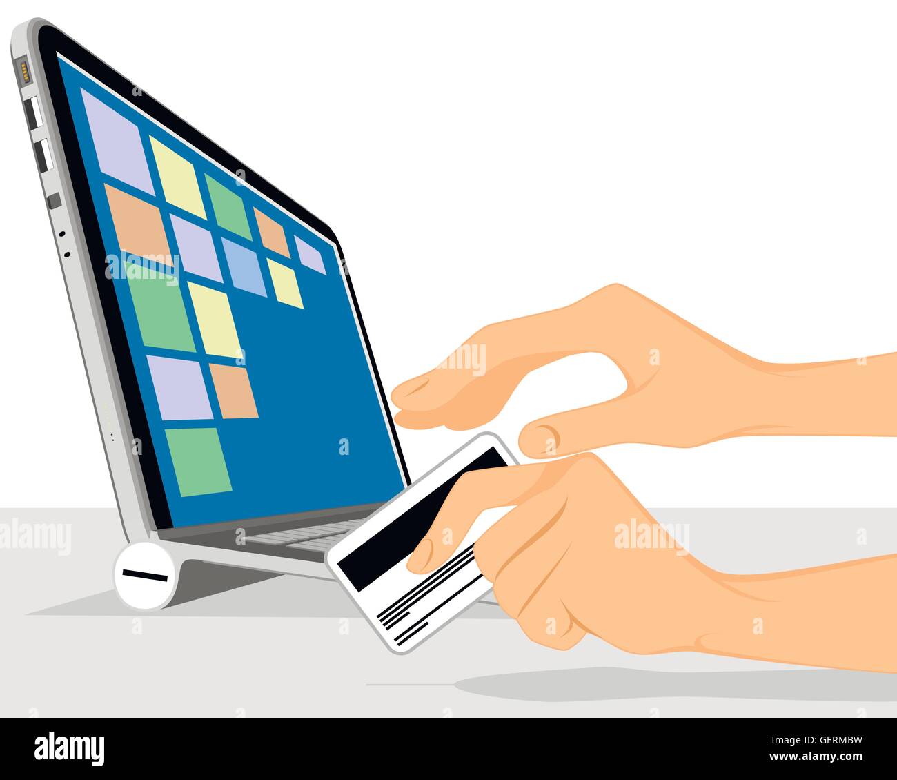 Vector illustration of a online shopping with laptop Stock Vector Image ...