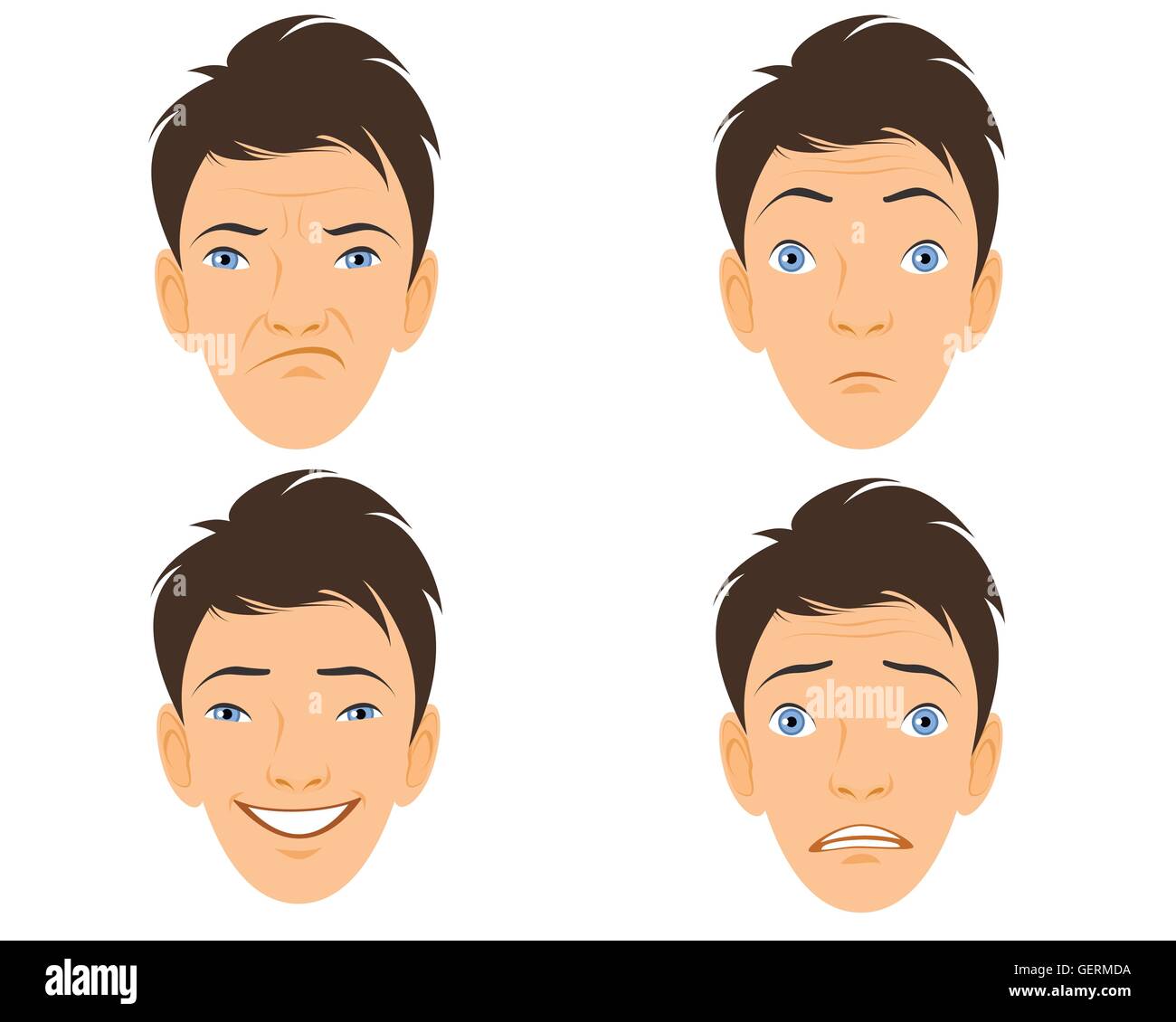 Vector illustration of a four human faces Stock Vector Image & Art - Alamy
