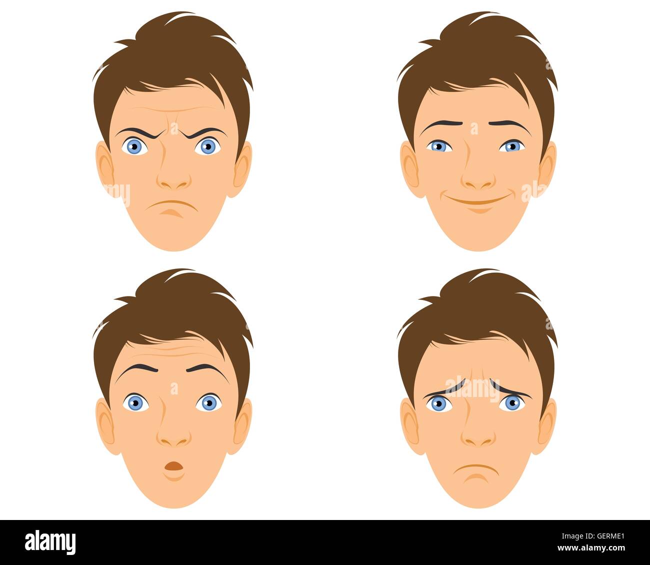 Vector illustration of a four human faces Stock Vector Image & Art - Alamy