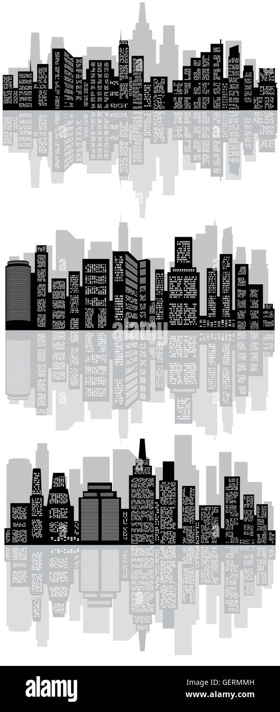 Vector illustration of a abstract city silhouette Stock Vector Image ...