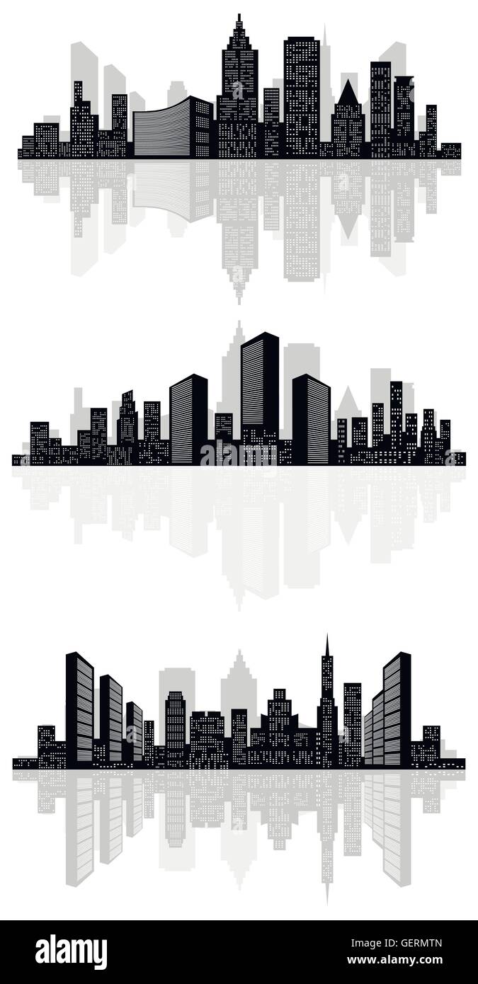 Vector illustration of a abstract city silhouette Stock Vector Image ...