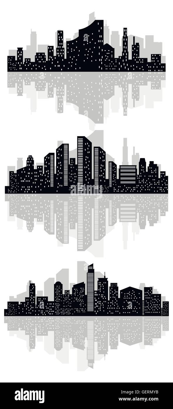 Vector illustration of a abstract city silhouette Stock Vector Image ...
