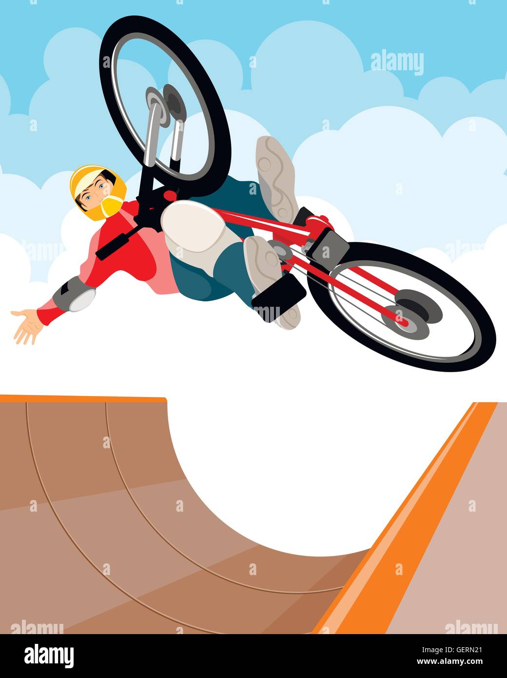 Vector illustration of a cyclist performs a trick Stock Vector Image ...
