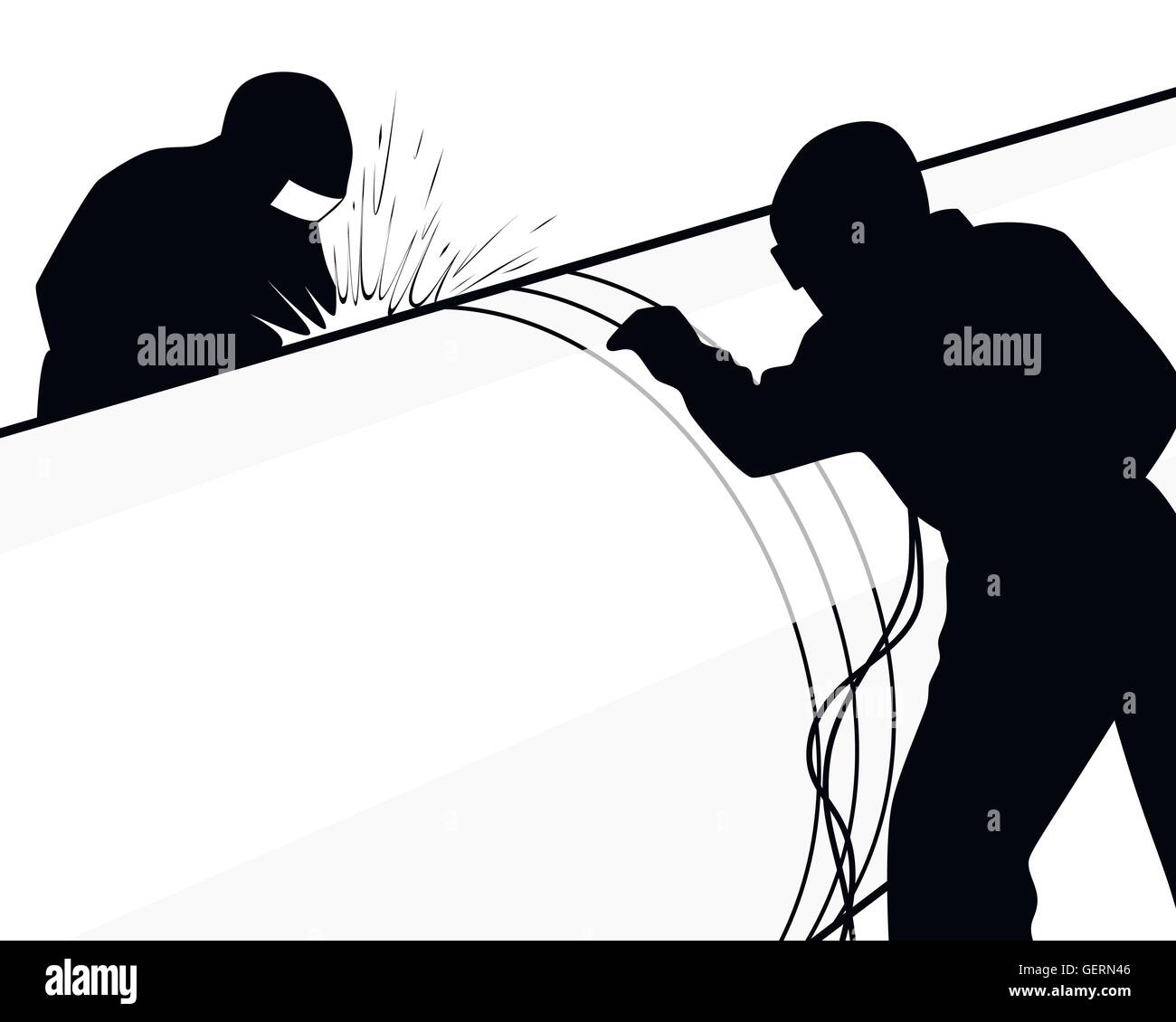 Vector illustration of a welders on a pipe Stock Vector Image & Art - Alamy