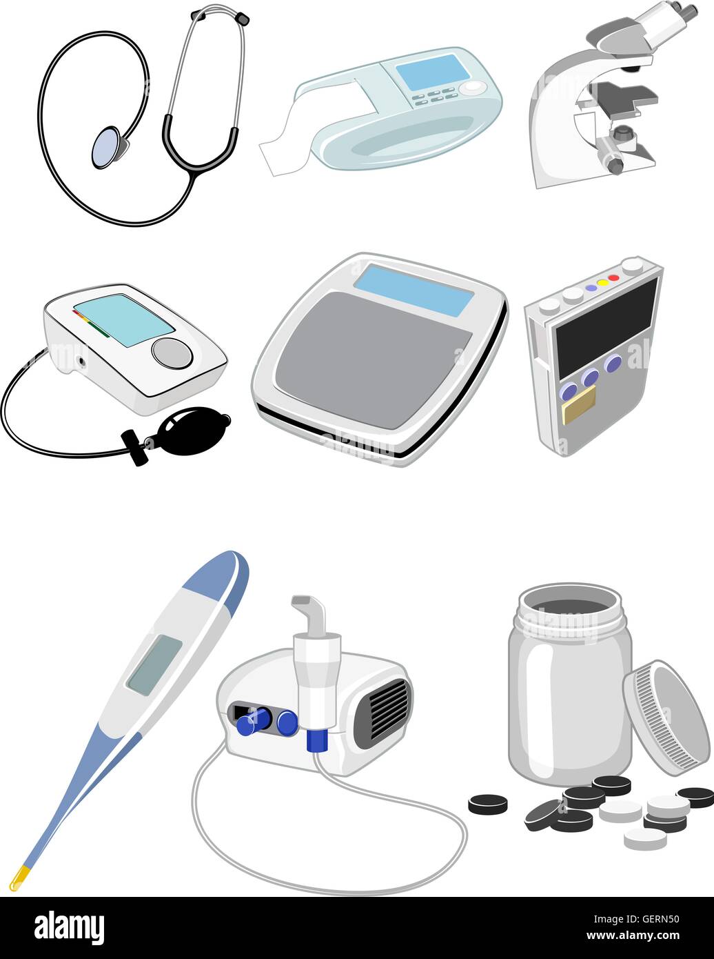 Vector illustration of a medical equipment on white Stock Vector Image ...