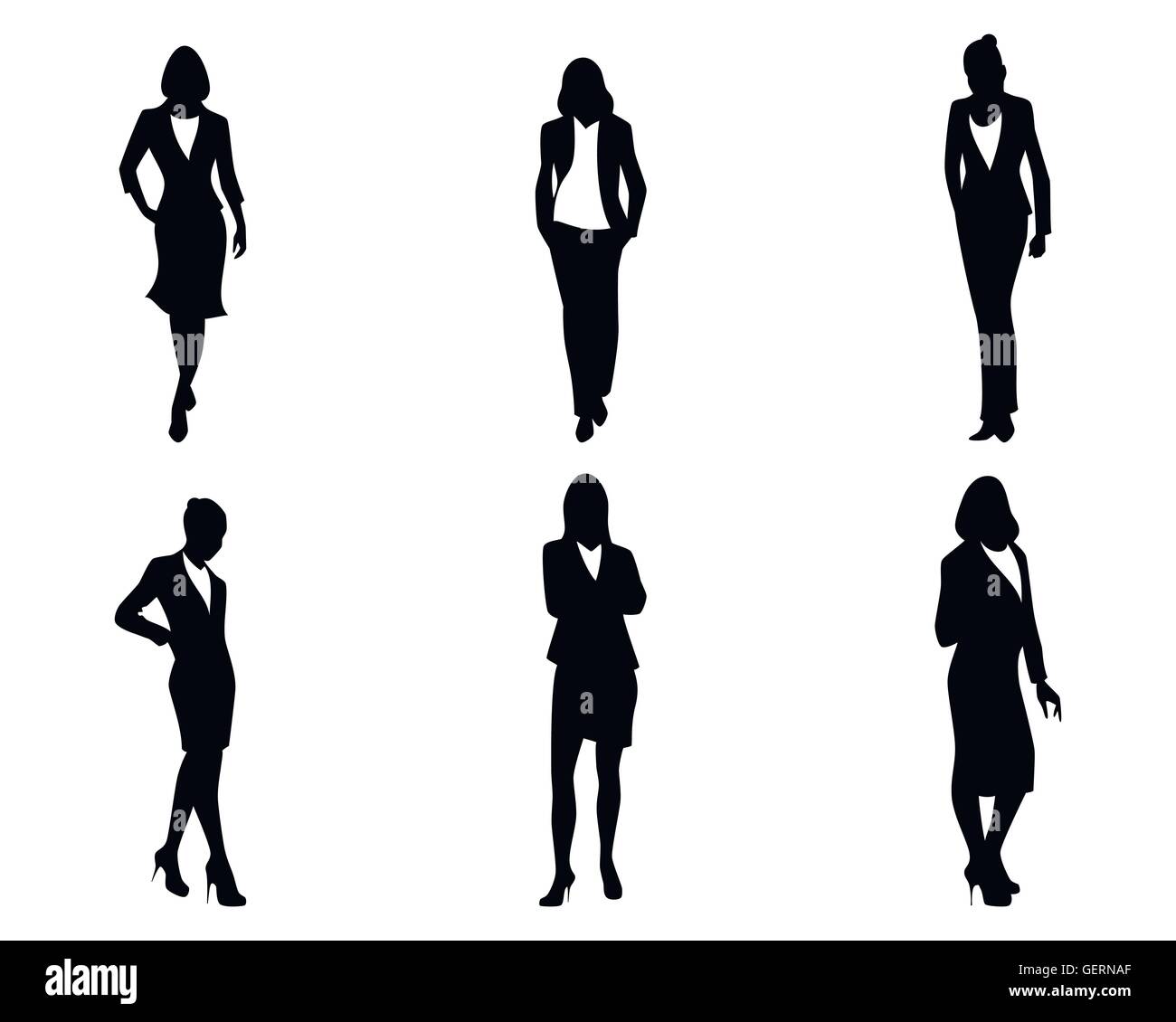 Vector illustration of a six businesswomen set Stock Vector Image & Art ...