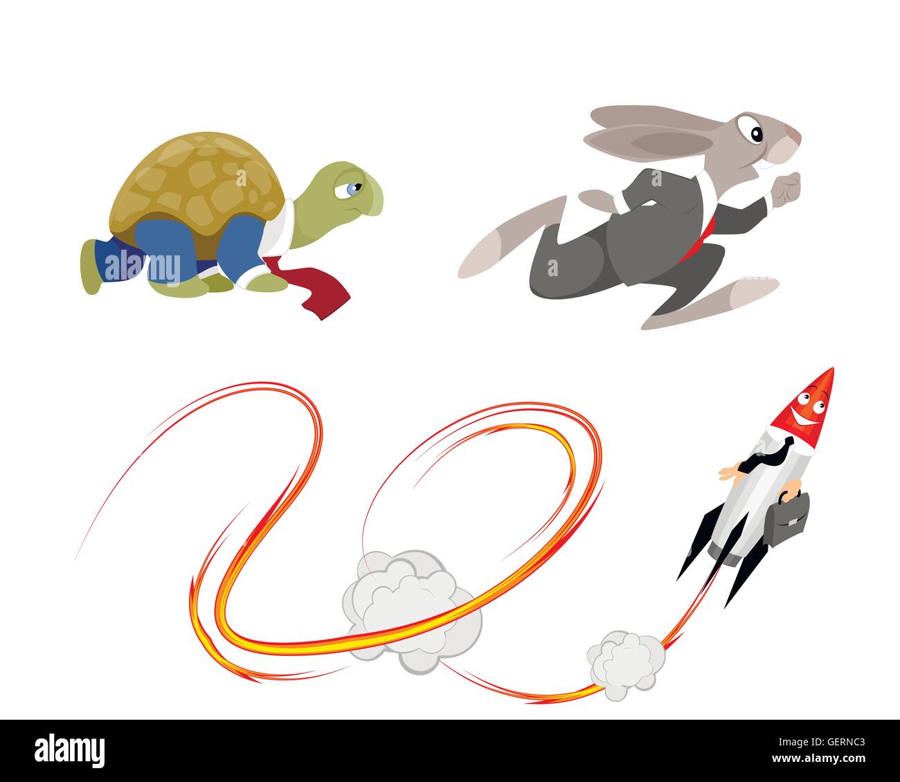 Vector illustration of a different speed in business Stock Vector Image ...