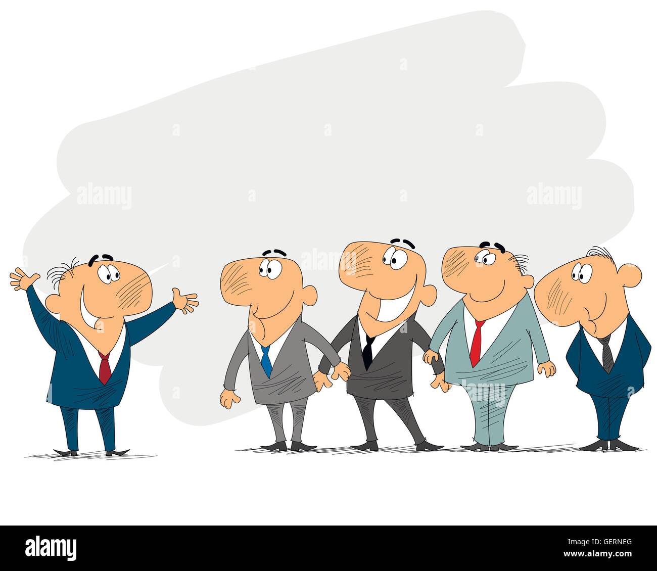 Vector illustration of a business team and leader Stock Vector Image ...