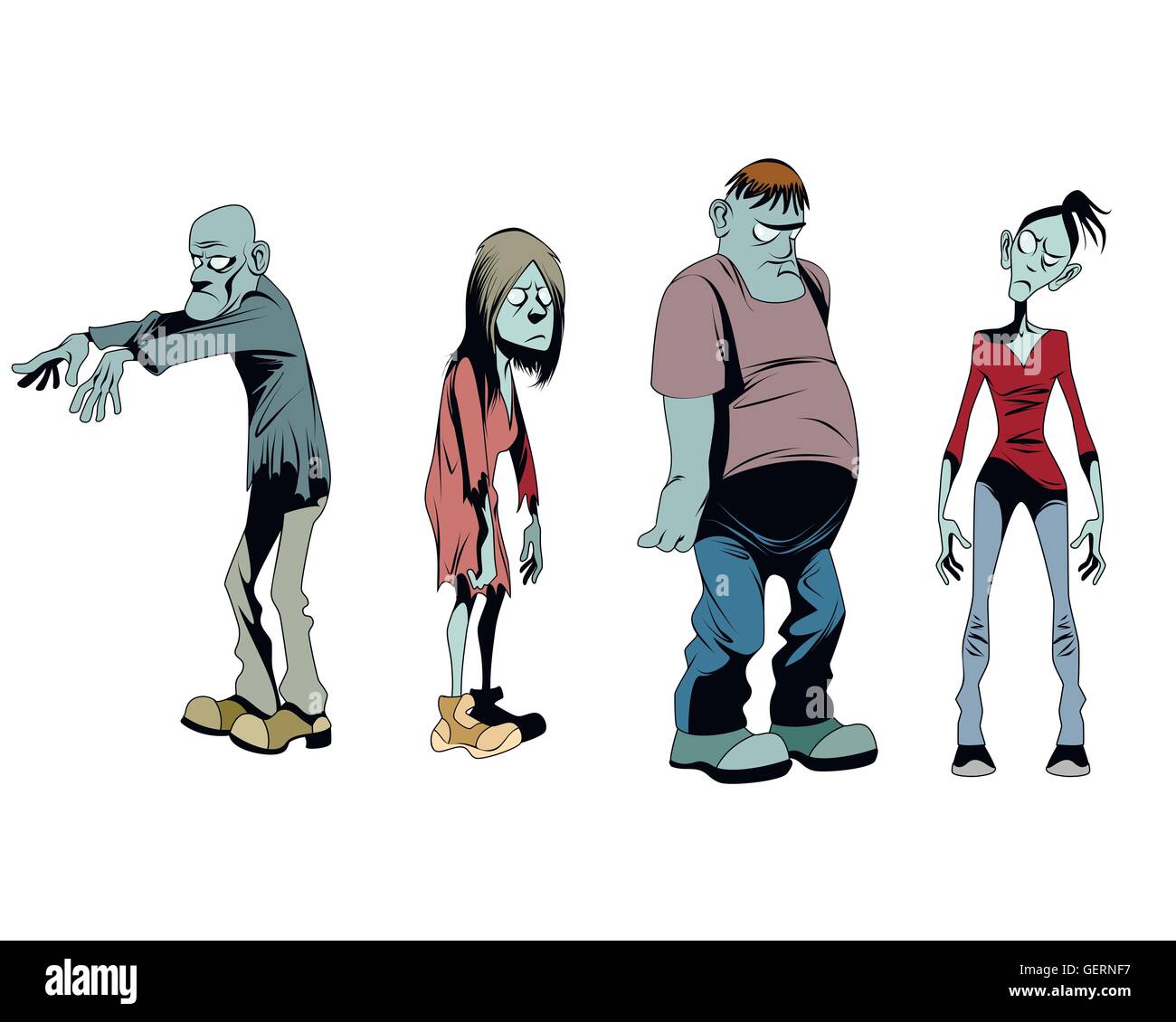Vector illustration of a four zombies set Stock Vector Image & Art - Alamy
