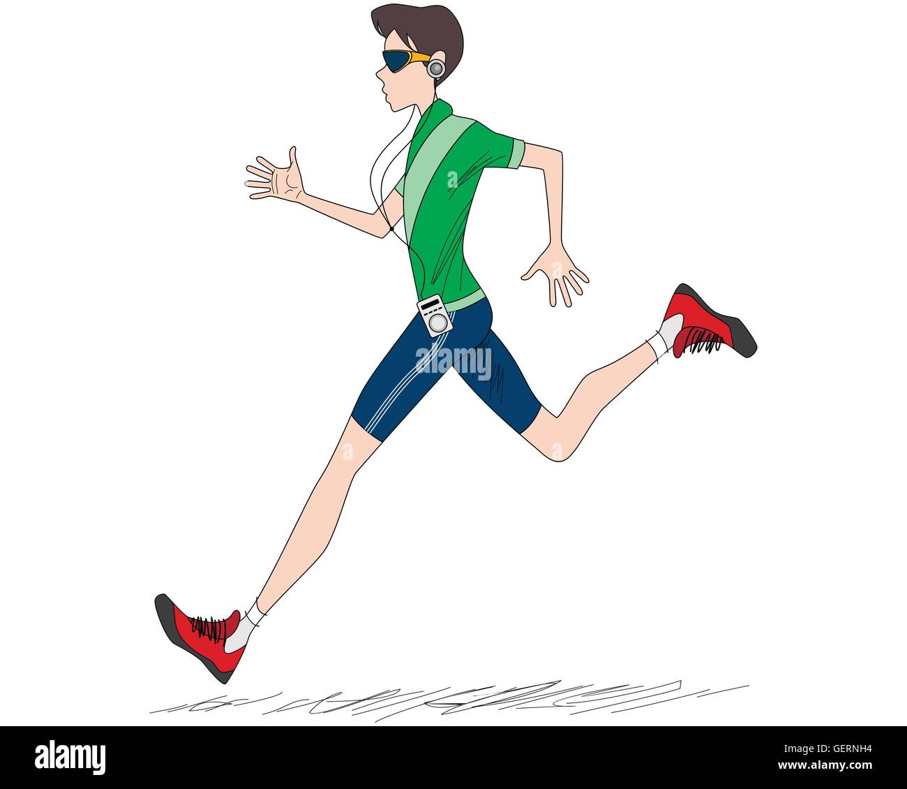 Vector illustration of a running boy Stock Vector Image & Art - Alamy