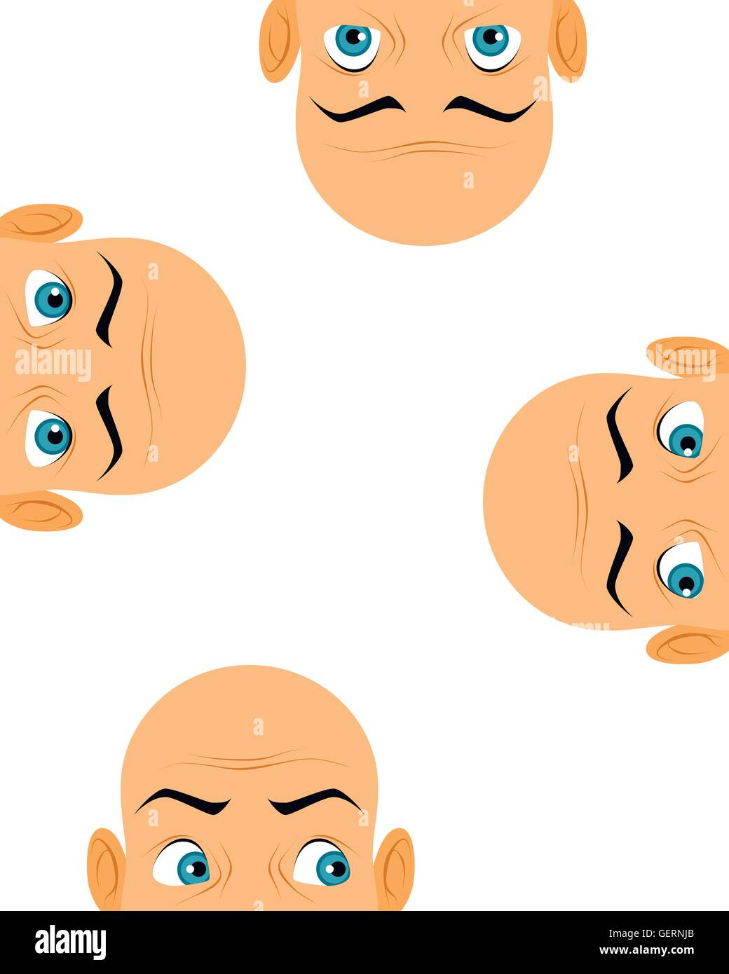 Vector illustration of a four heads looking Stock Vector Image & Art ...