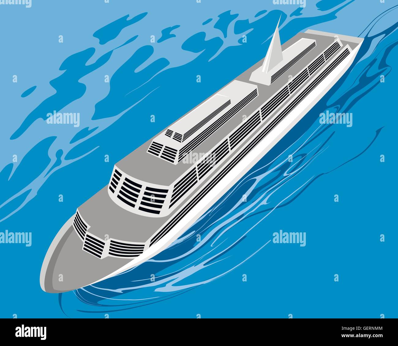 Vector illustration of a cruise ship on sea Stock Vector Image & Art ...