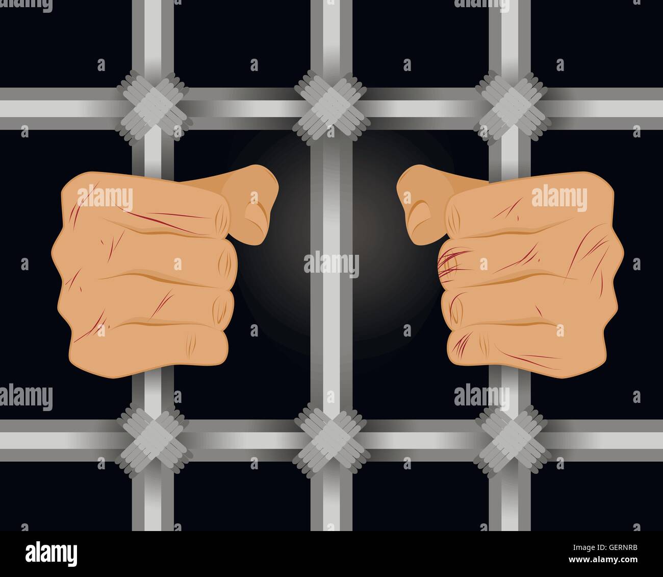 Vector illustration of a prisoner behind bars Stock Vector Image & Art ...