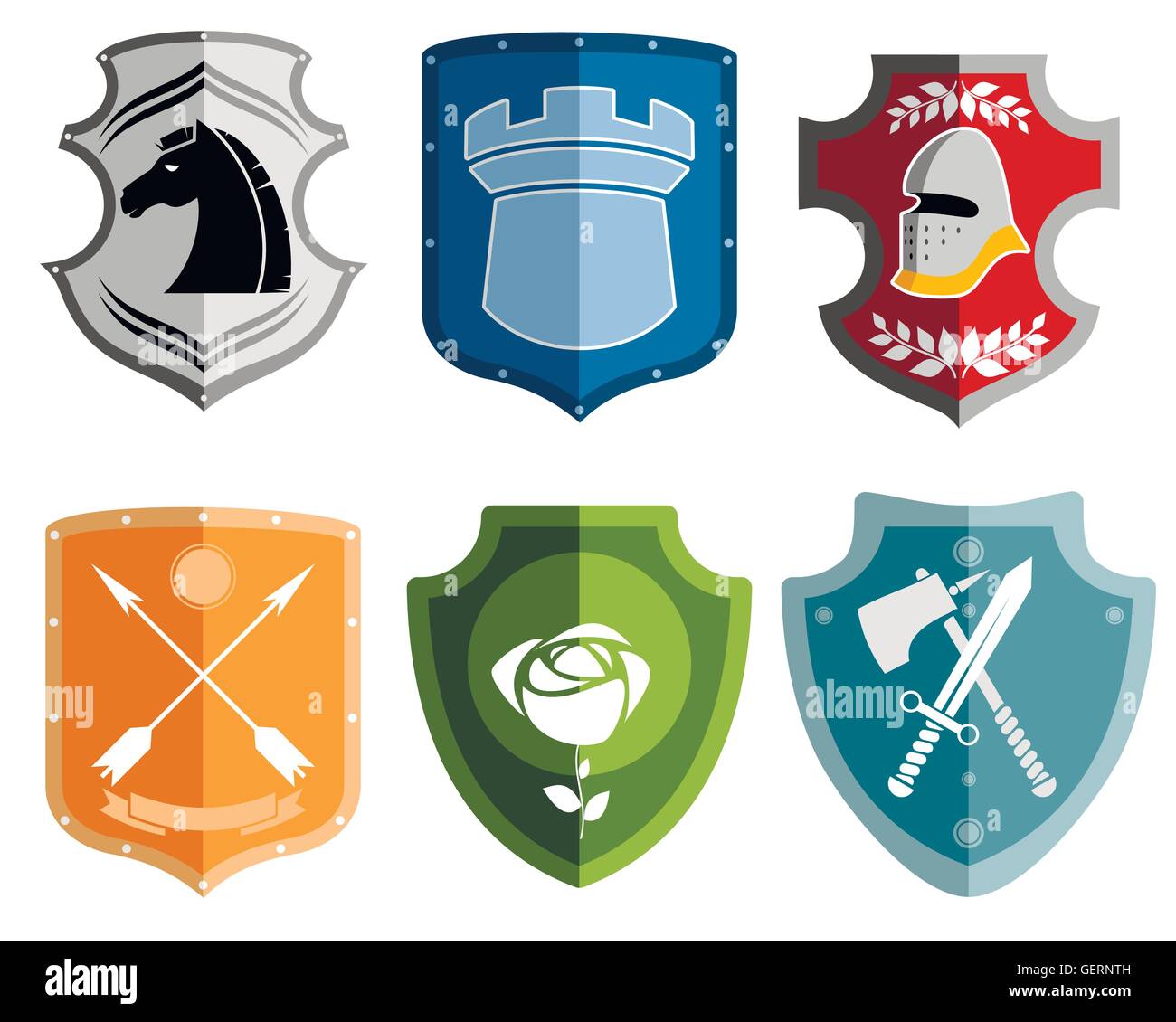 Vector illustration of a six emblems set Stock Vector Image & Art - Alamy