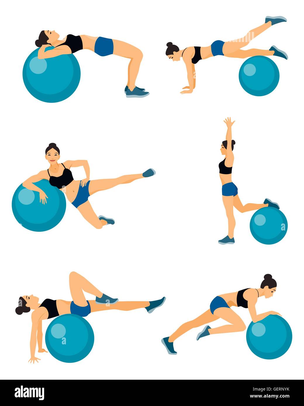 Fitball vector vectors hi-res stock photography and images - Alamy