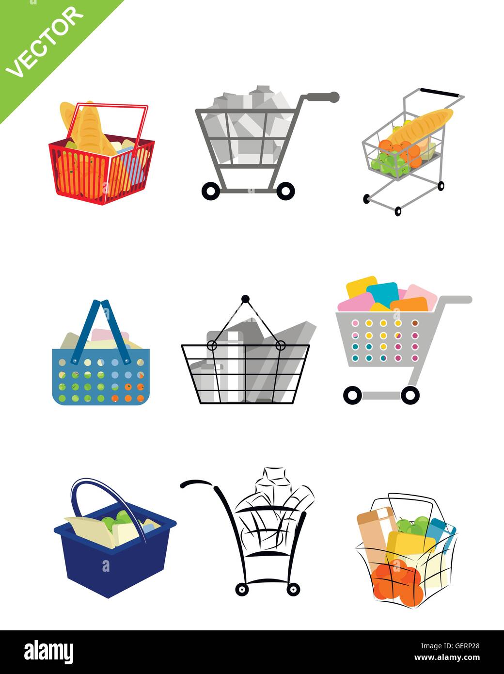 Plastic shopping carts Stock Vector Images - Alamy