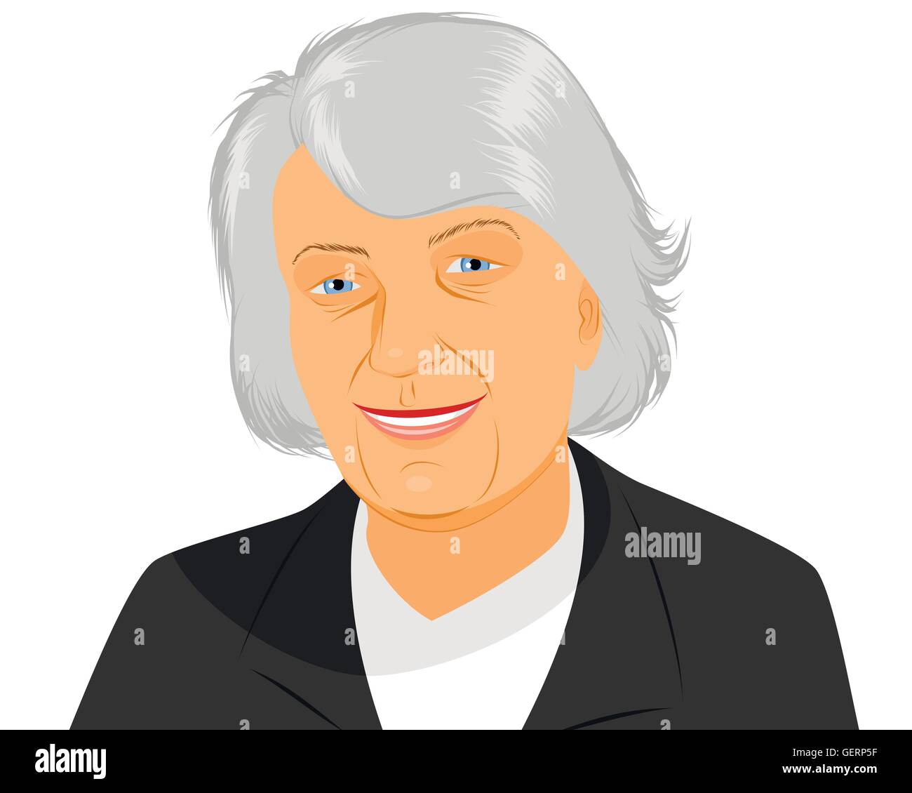 Vector illustration of a smiling old woman Stock Vector Image & Art - Alamy
