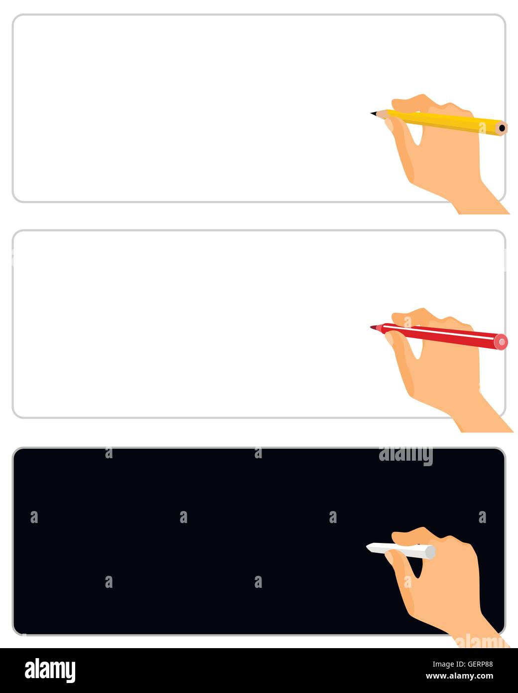 Vector illustration of a writing hand on white Stock Vector Image & Art ...