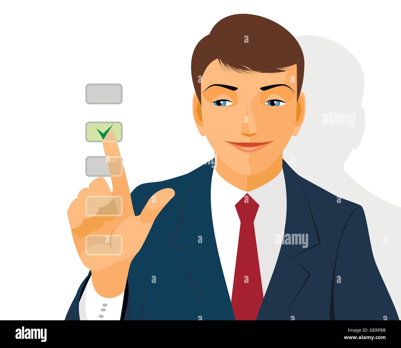 Vector illustration of a businessman making a choice Stock Vector Image ...