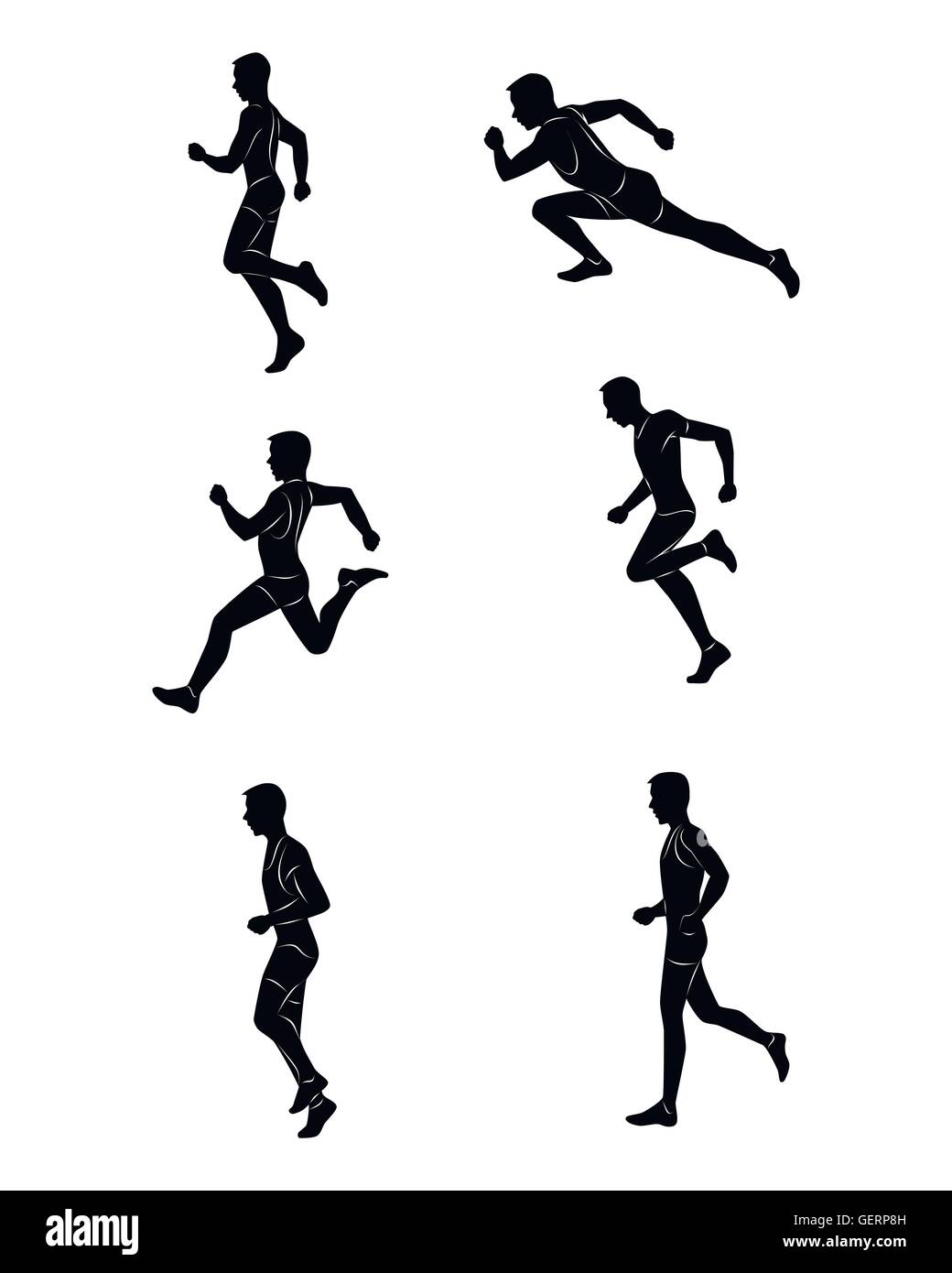 Vector illustration of a running guy silhouettes Stock Vector Image ...