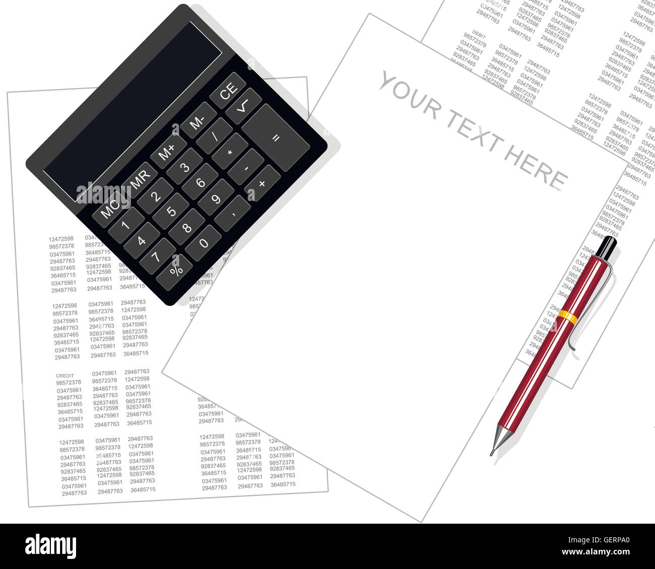 Vector illustration of a accounting statements making Stock Vector ...