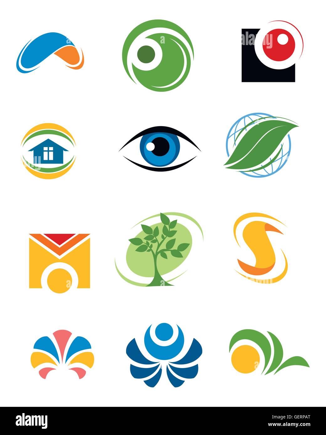Vector illustration of a different logos set Stock Vector Image & Art ...