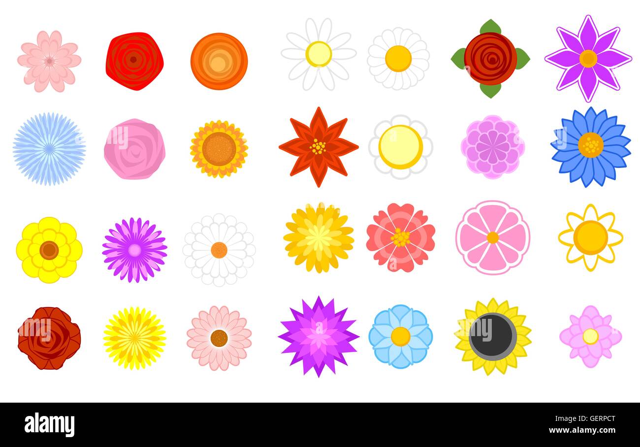 Vector illustration of a floral shapes set Stock Vector Image & Art - Alamy