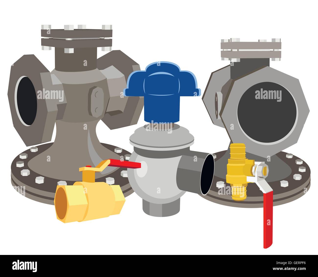 Vector illustration of a set of valves Stock Vector Image & Art - Alamy