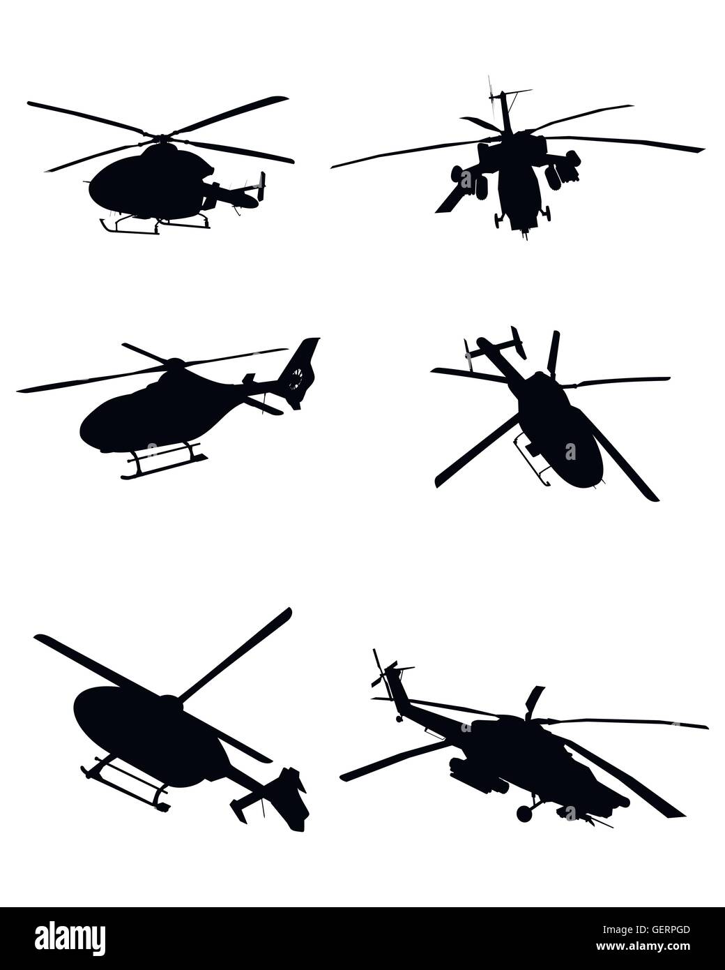 Six helicopters Stock Vector Images - Alamy