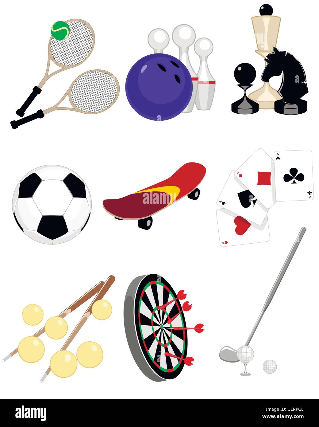 Vector illustration of a set of a nine games Stock Vector Image & Art ...