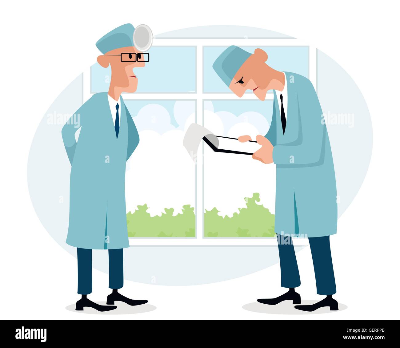 Vector illustration of a two doctors talking Stock Vector Image & Art ...