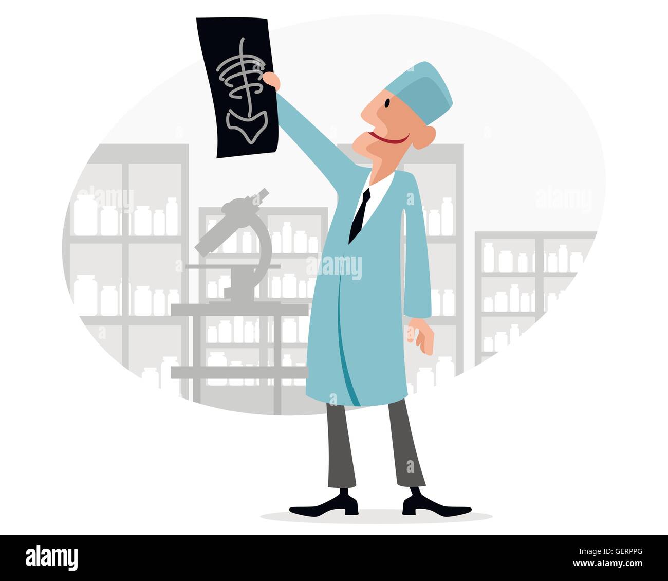 Vector illustration of a doctor with X-ray Stock Vector Image & Art - Alamy