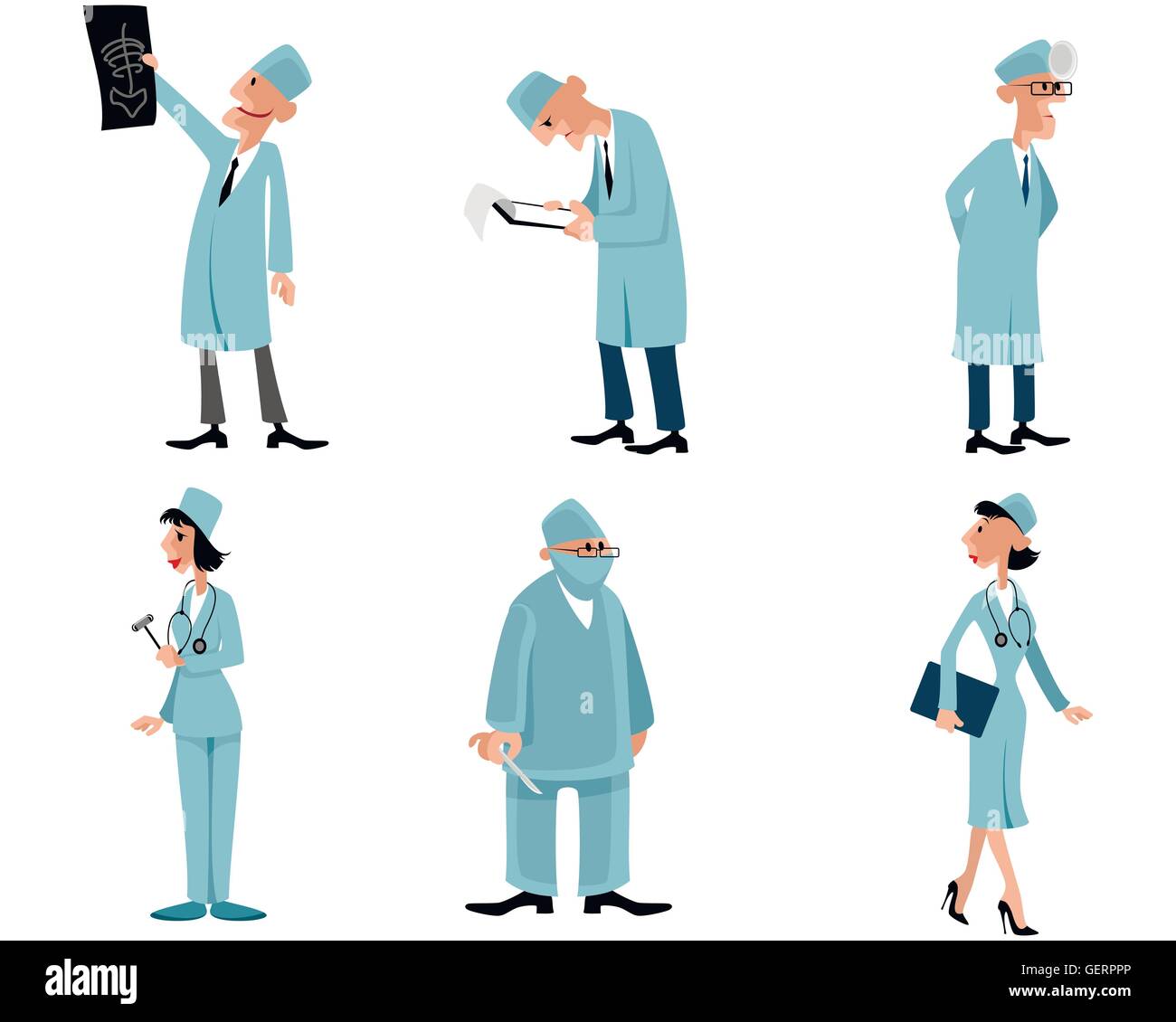 Vector illustration of a six doctors set Stock Vector Image & Art - Alamy