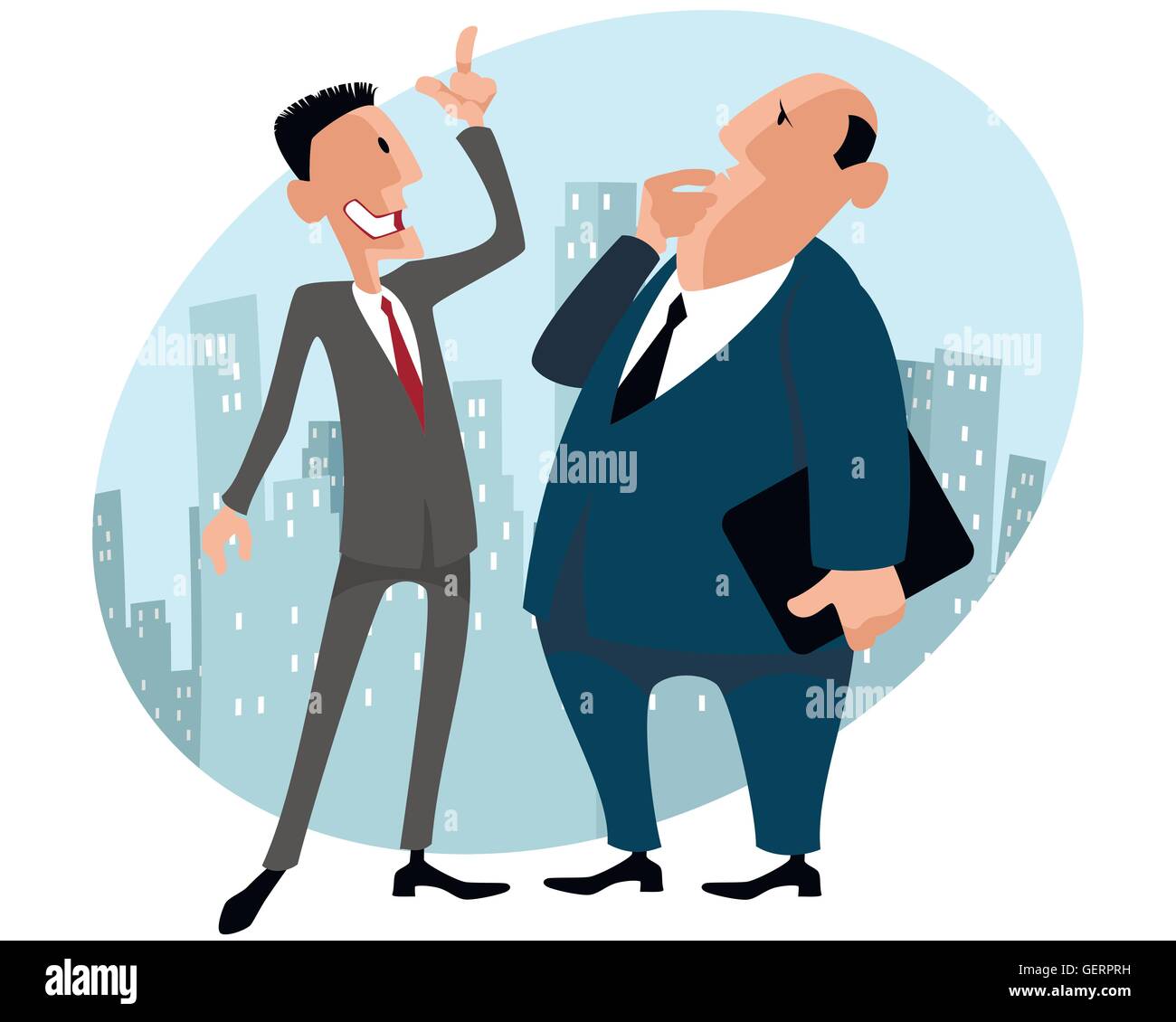 Vector illustration of a two businessmen talking Stock Vector Image ...