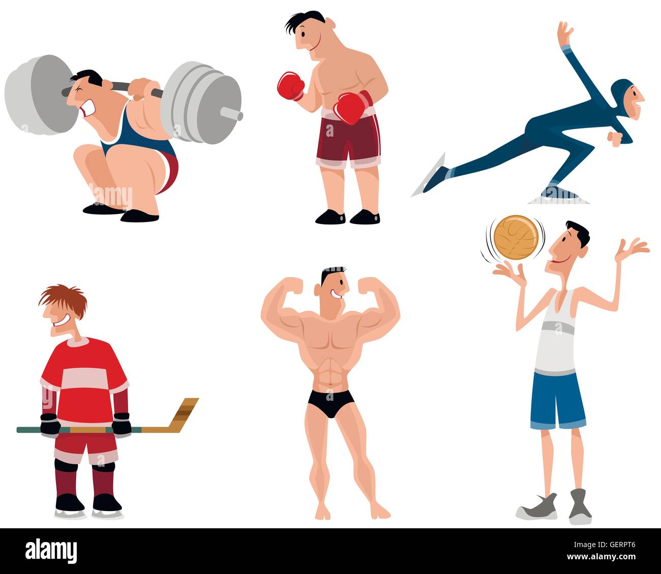Vector illustration of a six athletes set Stock Vector Image & Art - Alamy