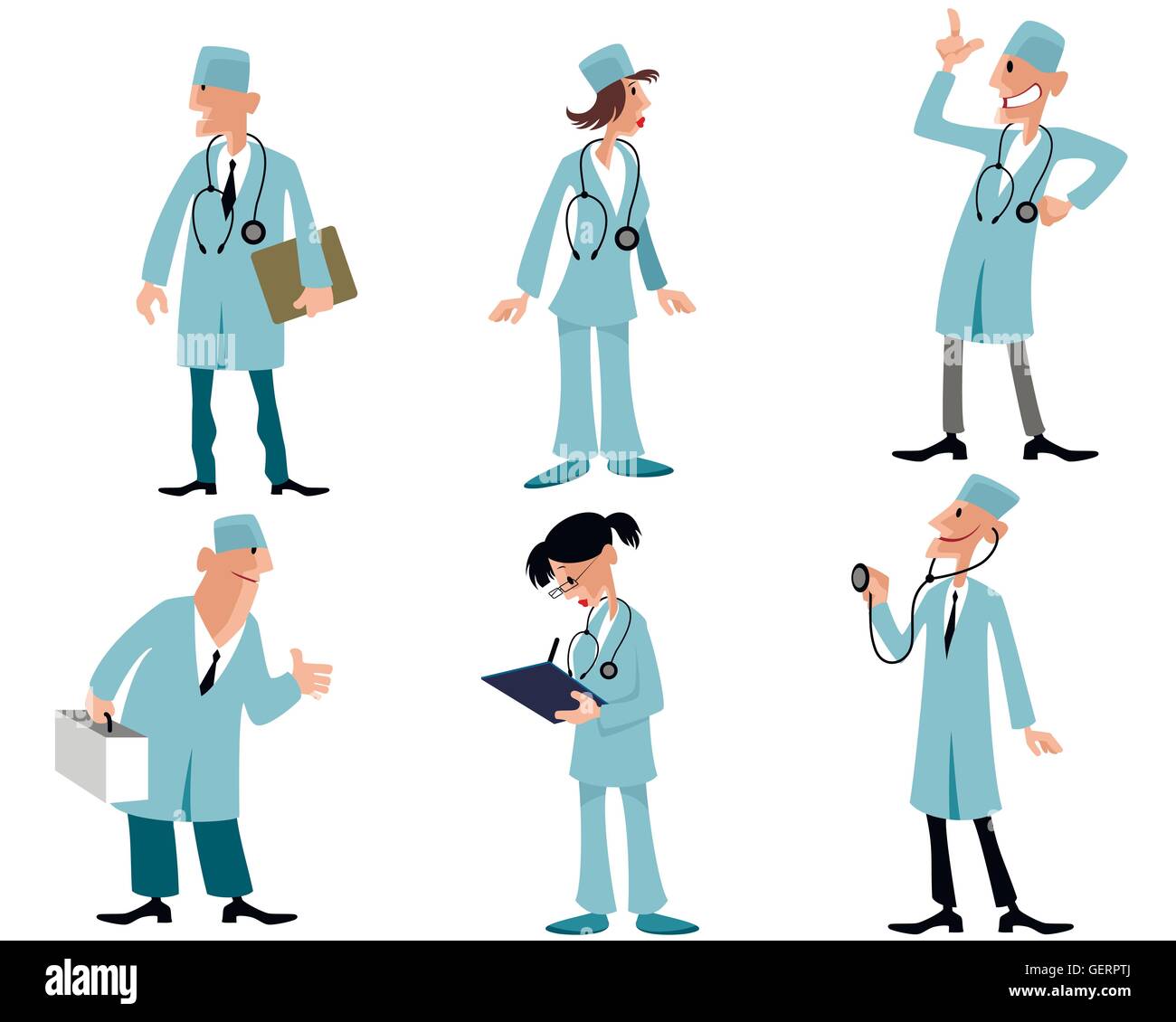 Vector illustration of a six doctors set Stock Vector Image & Art - Alamy