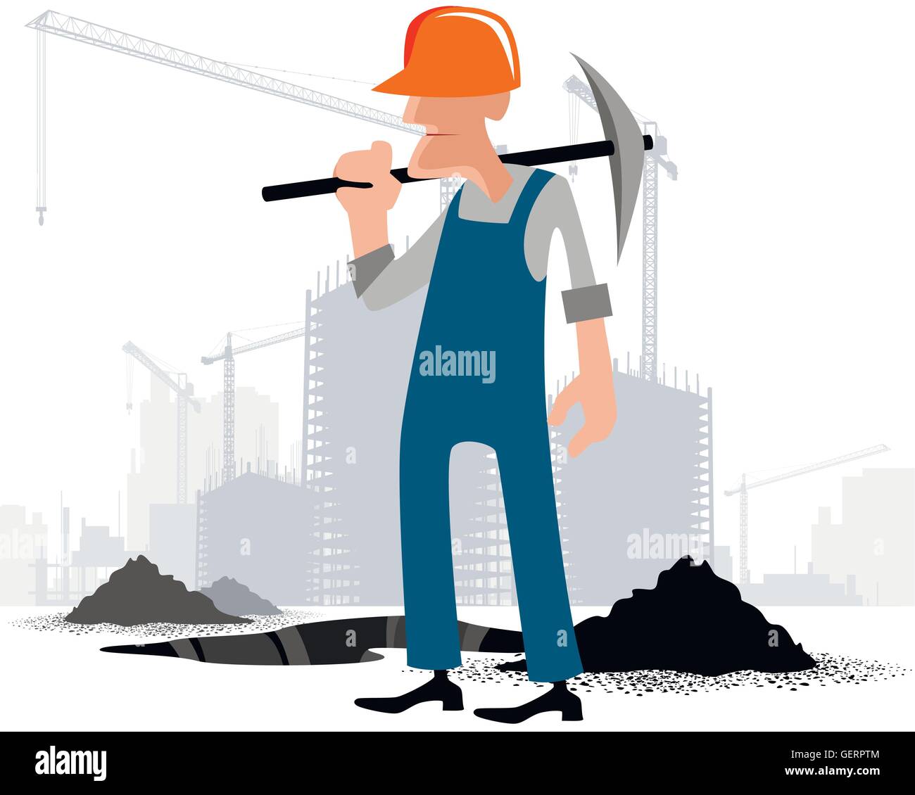 Construction digger man Stock Vector Images - Alamy