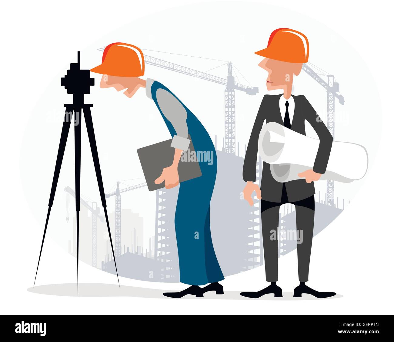 Surveyor vector cartoon hi-res stock photography and images - Alamy