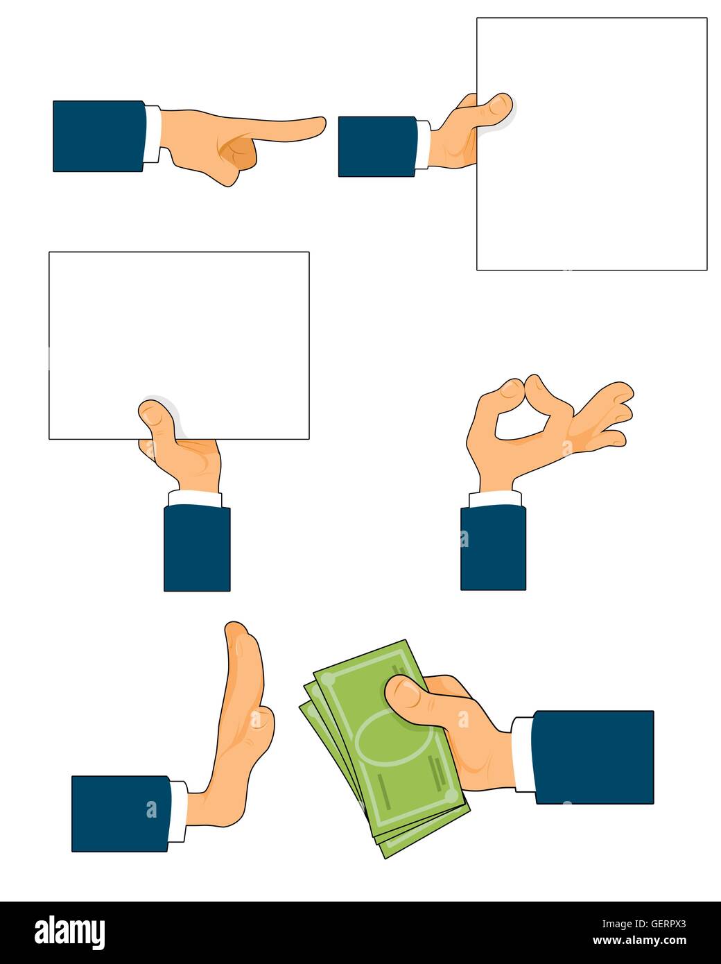 Hand gestures set pointing Stock Vector Images - Alamy