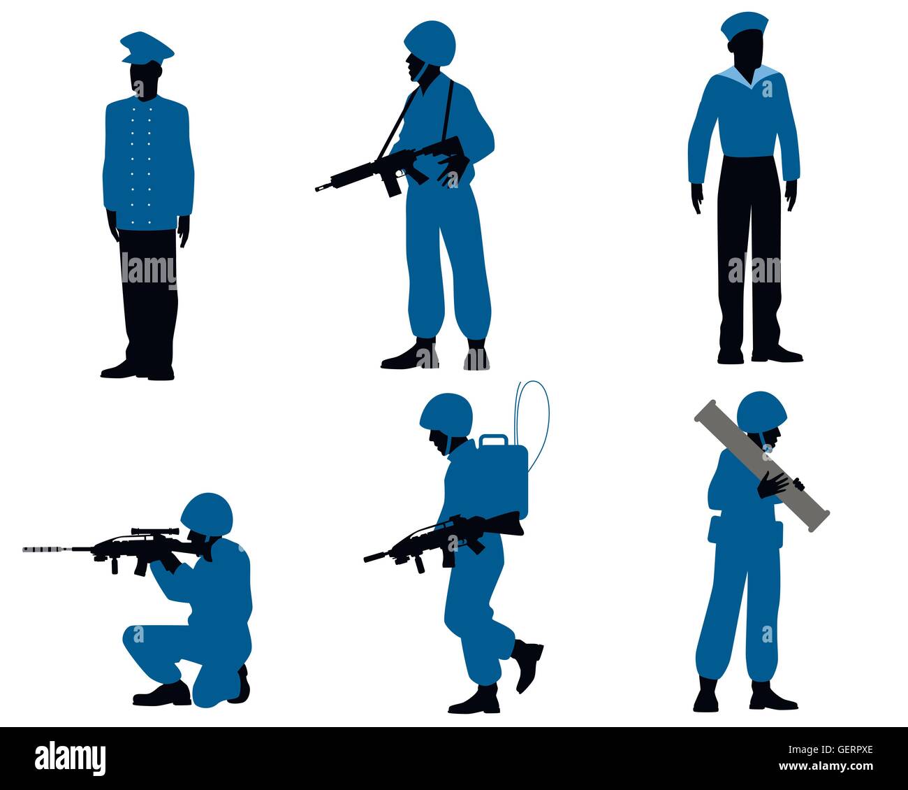 Vector illustration of a six soldiers set Stock Vector Image & Art - Alamy