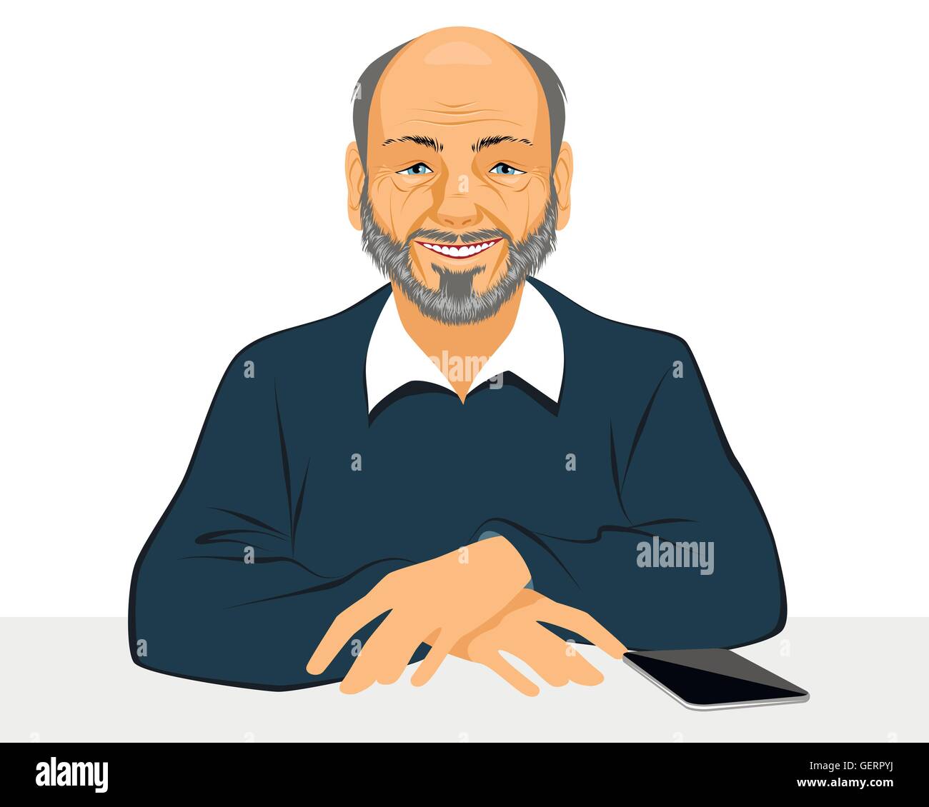 Smiling mature older man Stock Vector Images - Alamy