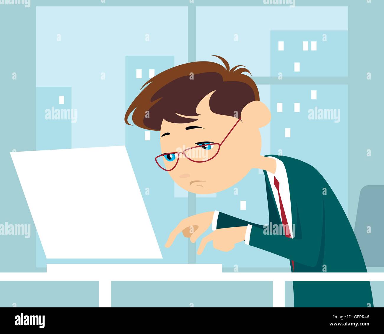 Man typing cartoon hi-res stock photography and images - Alamy