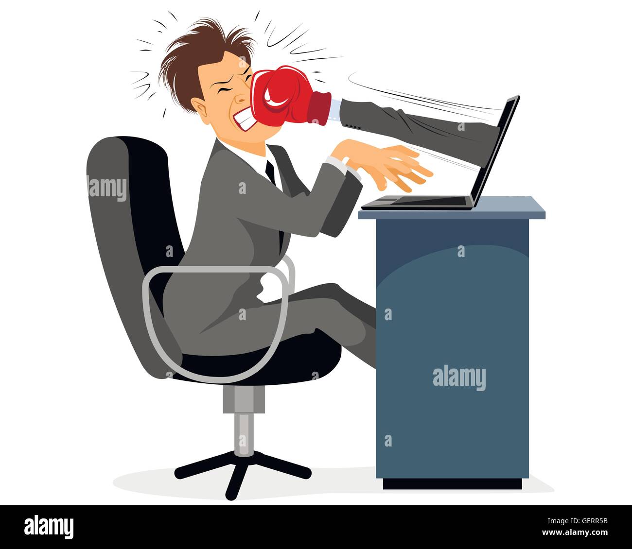 Man getting hit in face Stock Vector Images - Alamy